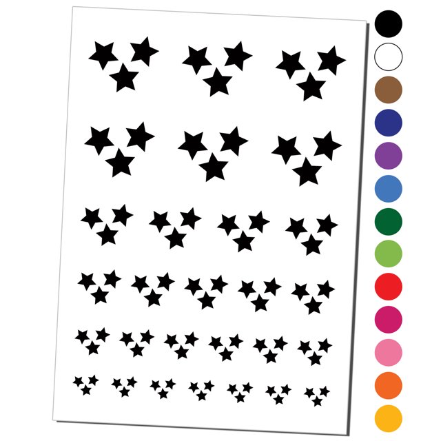Star Scatter Water Resistant Temporary Tattoo Set Fake Body Art ...