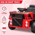 12V Remote Control Ride-On Dump Truck with Electric Lift Bed and Shovel ...