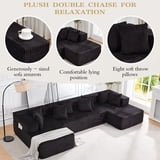 Vicluke 131" Boneless Memory Foam Sofa with Chaise Lounge, Comfy ...