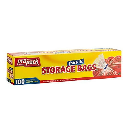 ProPack Disposable Plastic Storage Bags with Original Twist Tie, 1 ...