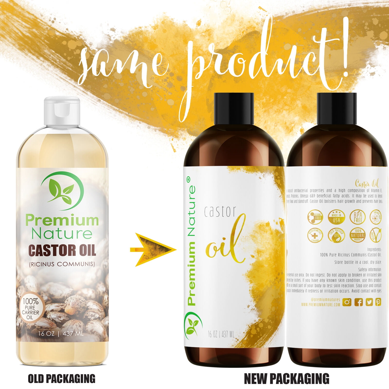 Castor Oil Pure Carrier Oil 16 Oz Cold Pressed Castrol Oil, 06/23/2024