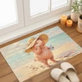 Cartoon Pig Door Mat 16x24 Inch Funny Farm Animals Summer Beach Sun Hat ...
