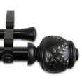 Frond 1" Double Curtain Rod 120-170 inch - Black - Walmart.com