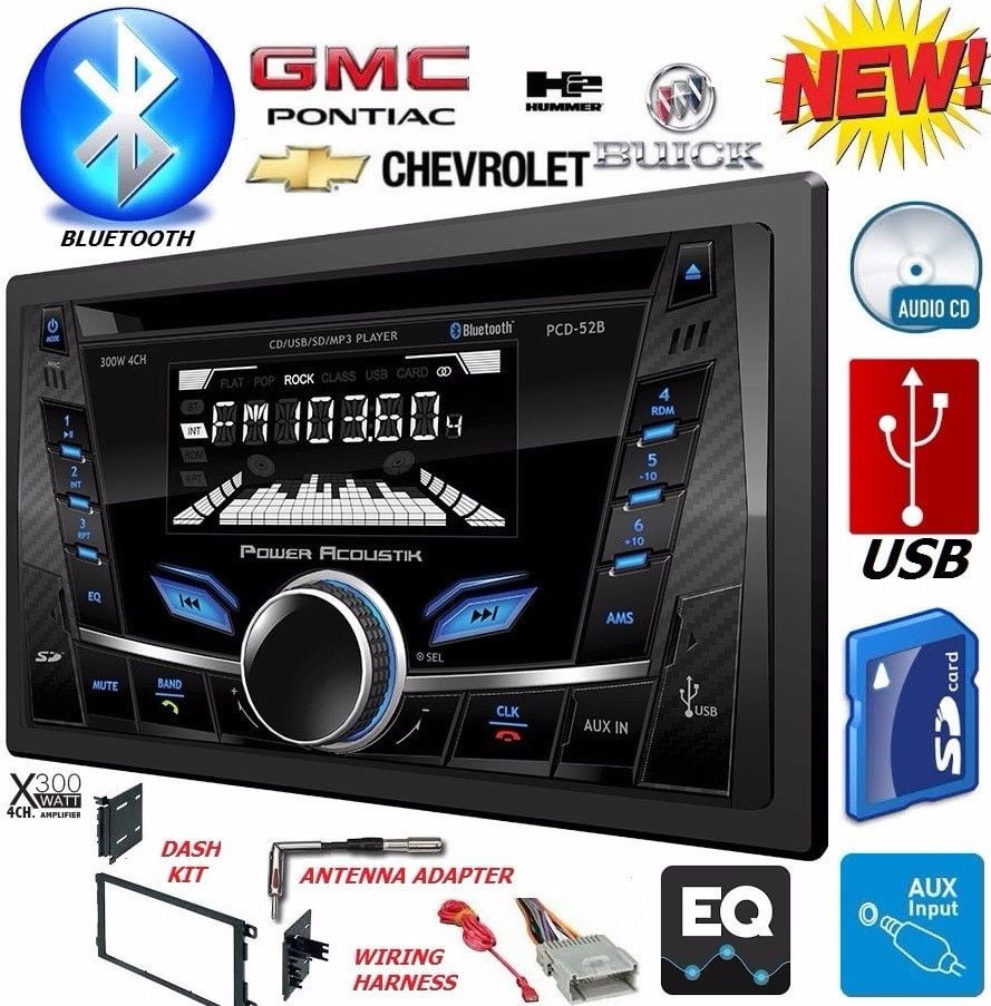 FITS GM CAR-TRUCK-VAN-SUV CD Bluetooth Usb Aux Radio Stereo Double Din ...