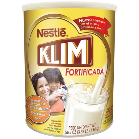 Nestle KLIM Fortificada Dry Whole Milk Powder 56.3 oz. Canister ...
