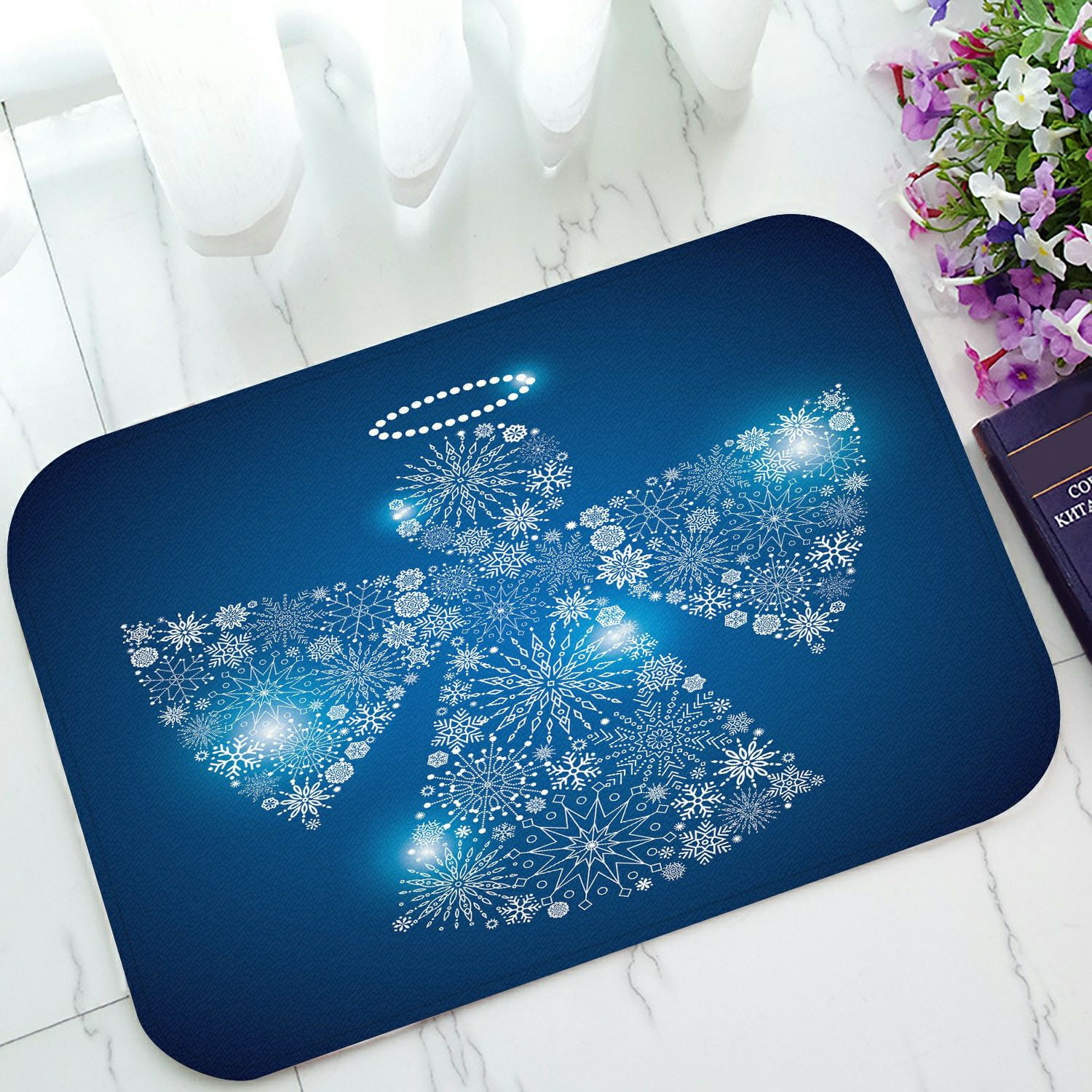 ECZJNT angel sphere scattering scintillating shining snowflakes Doormat ...