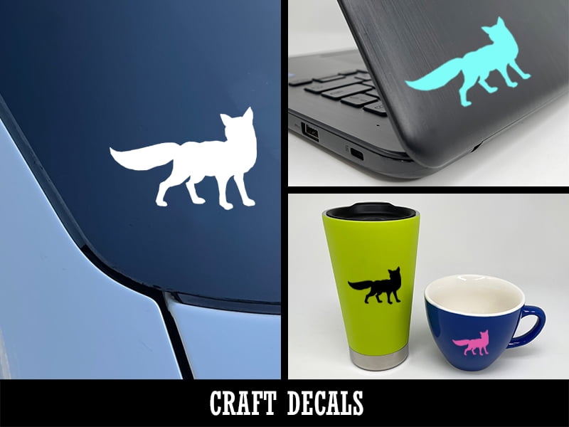 Fox Solid Craft Vinyl Indoor Outdoor Decal Sticker - White - 3 Inch ...
