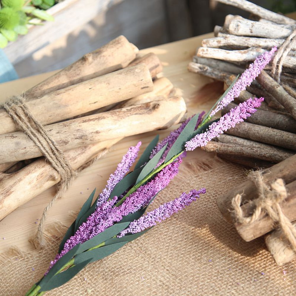 3 Sticks Artificial Lavender Flowers, Fake Flowers and Plants UV ...