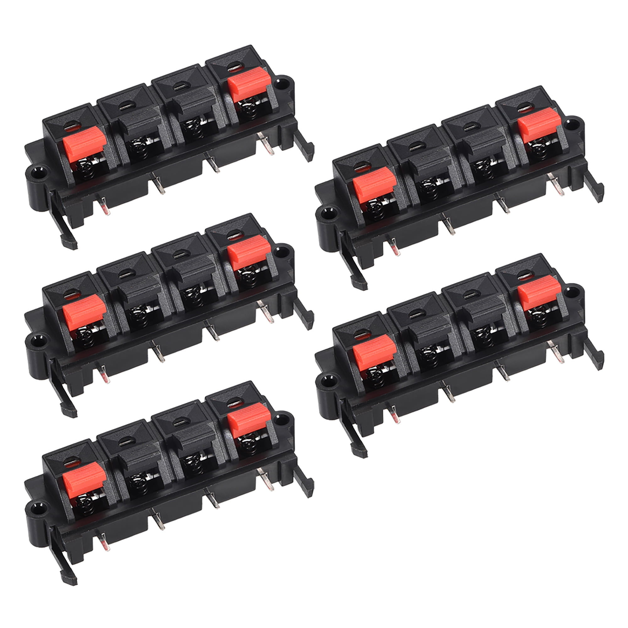 4 Ways Spring Speaker Terminal Clip Push Release Connector Audio Cable ...