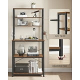 Bakers Rack for Kitchen, 6-Tier Kitchen Shelves with 6 Hooks, Microwave ...