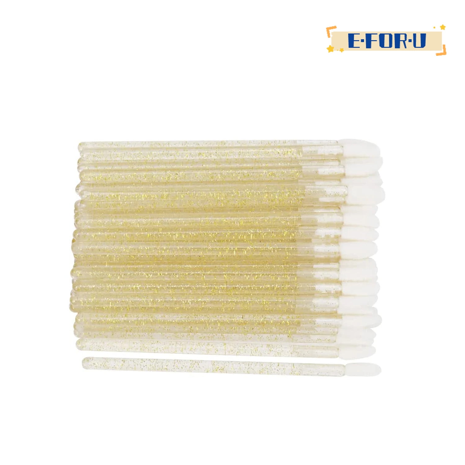 300 Pack Disposable Gold Glitter Crystal Lip Brushes Premium Crystal ...