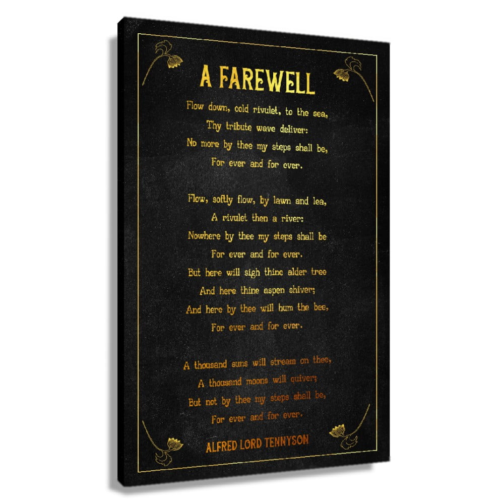 A Farewell Poem Wall Decor Alfred Lord Tennyson Quote Wall Art Poetry ...