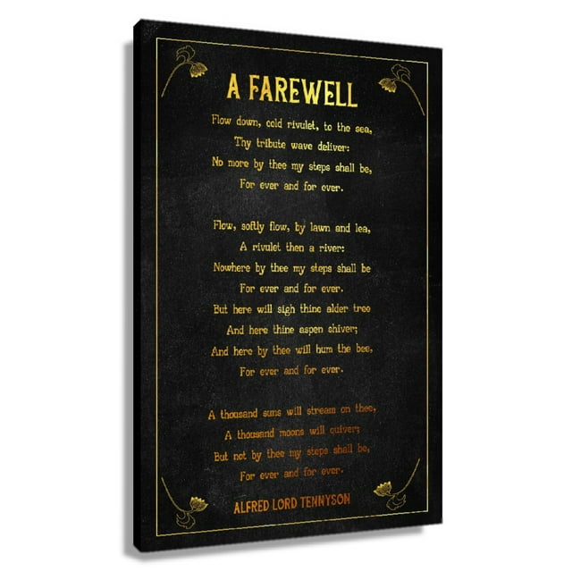 A Farewell Poem Wall Decor Alfred Lord Tennyson Quote Wall Art Poetry ...