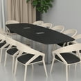 10' Modular Arc Boat Conference Table With Metal T-Bases Electric Unit ...