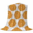 Abstract Dahlia Fleece Throw Blanket Vintage Orange Country Farmhouse ...
