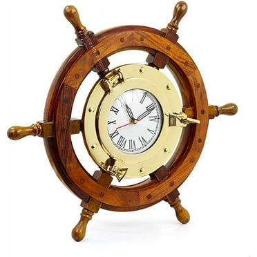 Nagina International Nautical Time Tide Clock On Premium Wooden Base ...