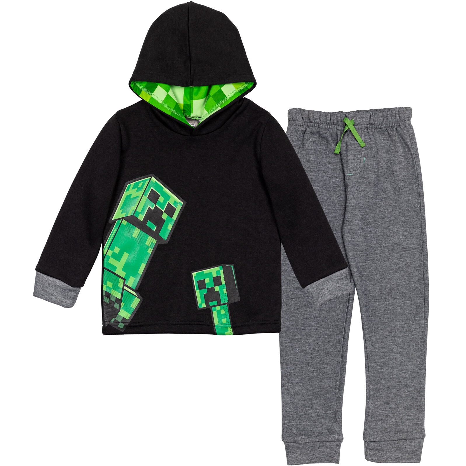 Minecraft Creeper Little Boys Fleece Pullover Hoodie and Pants Outfit ...
