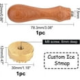 1Pc Pear Wood Handle with 1pc Brass Stamp Head For Wax Seal Stamp ...