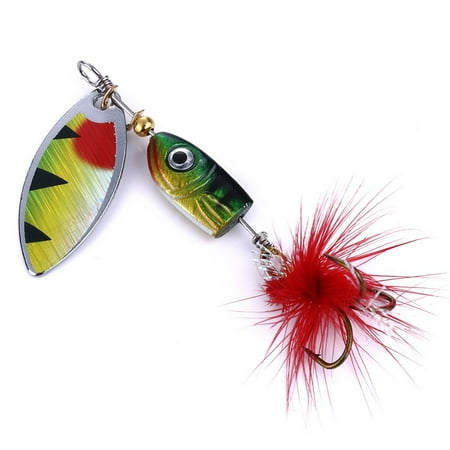 Sequins Feather Spinner Fish Hook Lures Lifelike Rotating Spinner Lures ...