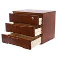 DENEST 3-Tier Walnut File Cabinet Organizer with Lockable Drawers for ...