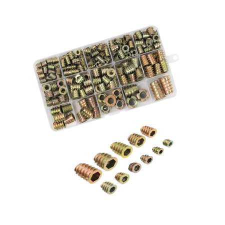 230 Pieces Threaded Insert Nuts Threaded Insert Assortment Kit for Wood ...