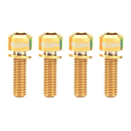 RISK 4PCS M6×18/20mm Titanium Ti Bolts Screws for MTB Disc Brake Caliper with Adaptor Spacer ...