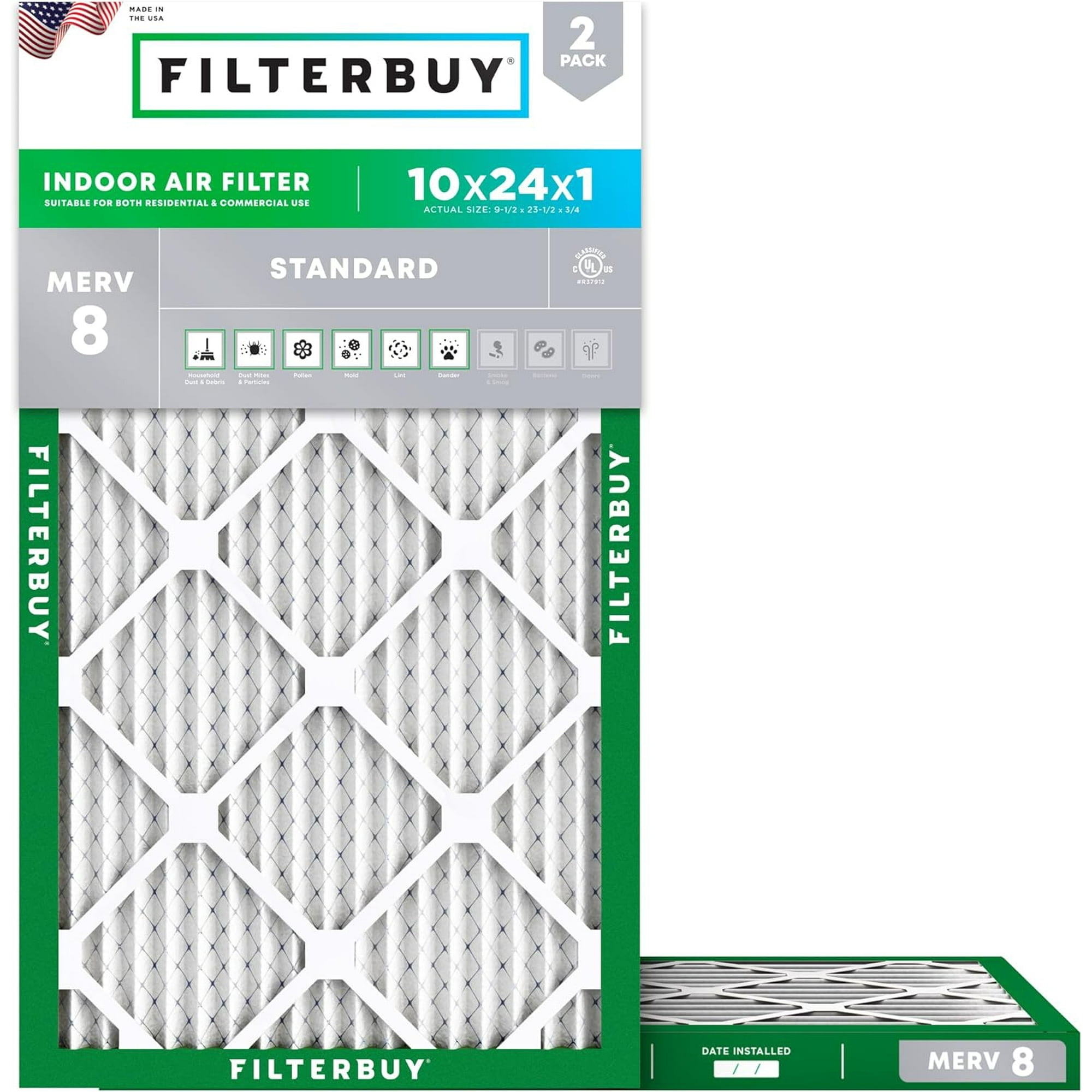 Click here for Filterbuy 10x24x1 Merv 8 (Mpr 600) Dust Defense  P... prices