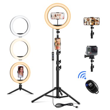 Bower 10" Tabletop LED Ring Light & Adjustable Ball-Head Tripod Stand ...