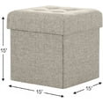 "Ornavo Home Collapsible Fabric Foldable Linen Storage Ottoman Cube ...