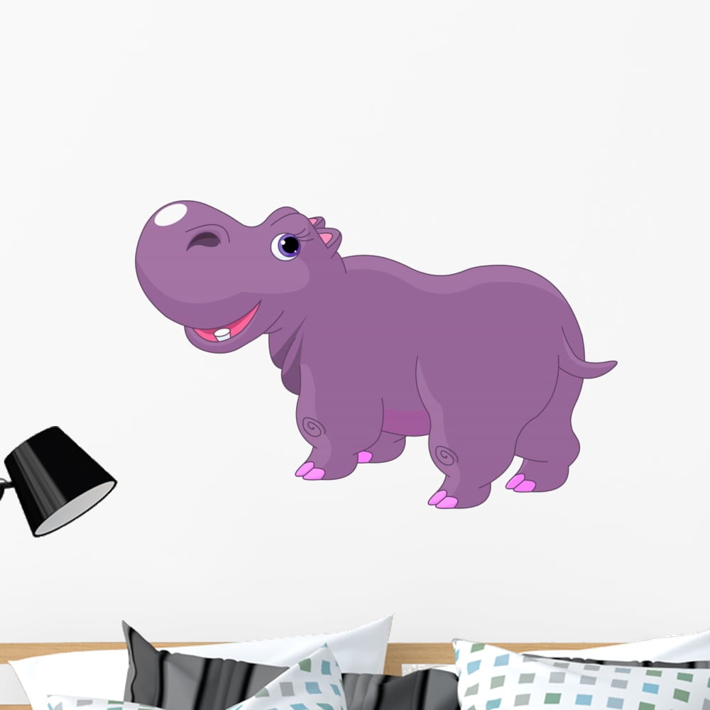 Hippo Wall Decal Mural by Wallmonkeys Vinyl Peel and Stick Graphic for ...