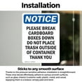 (2 Pack) Please Break Cardboard Boxes Down OSHA Notice Sign 5 Inch X 3. ...