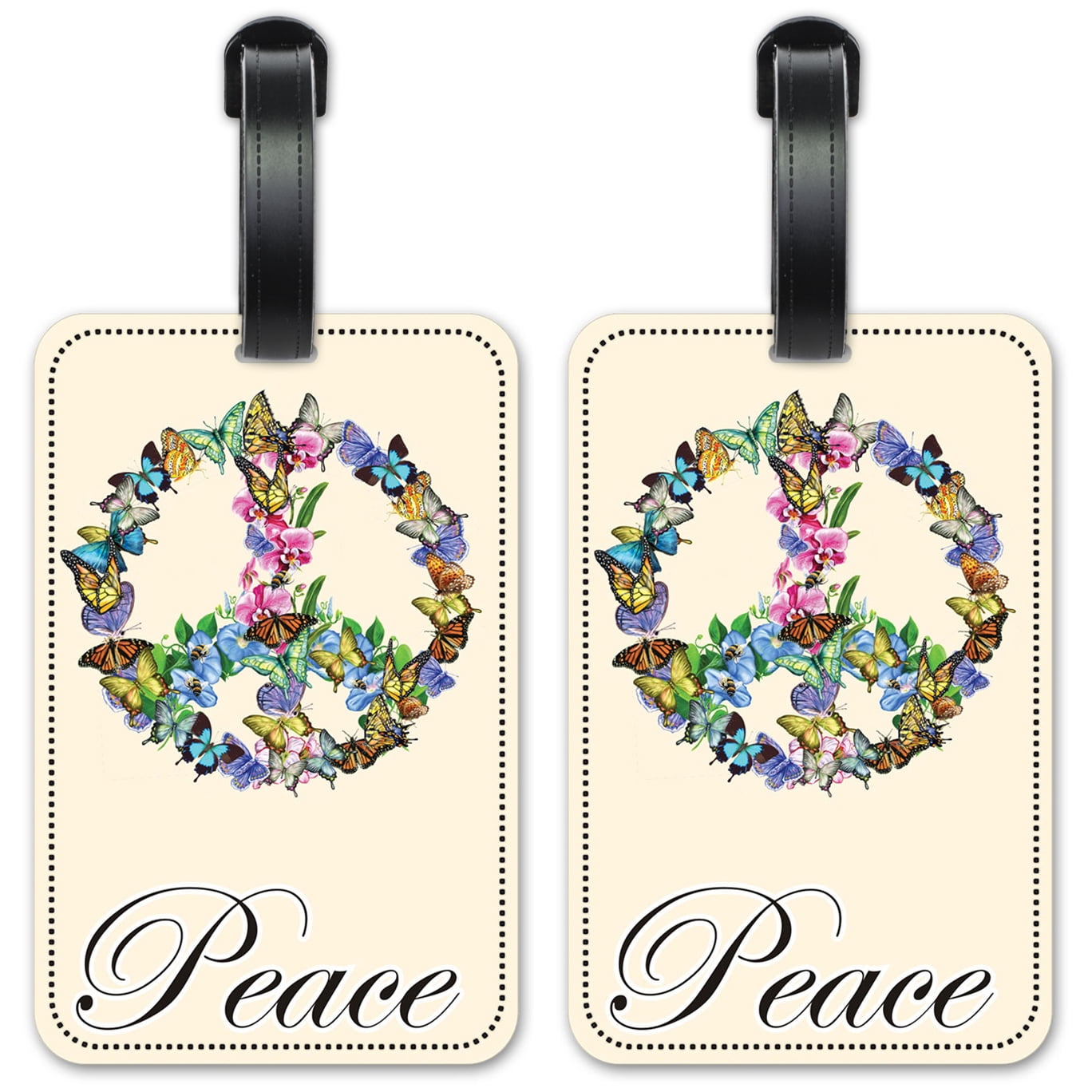 Holiday Peace - Luggage ID Tags / Suitcase Identification Cards - Set ...