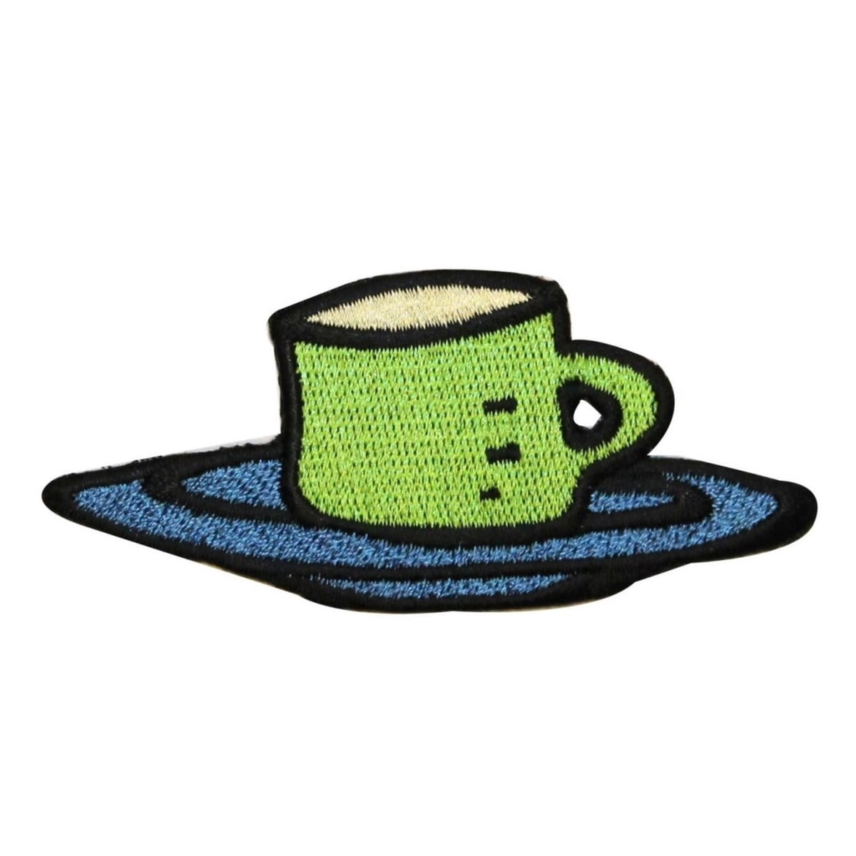 ID 1279 Coffee Cup On Plate Patch Morning Drink Embroidered Iron On ...