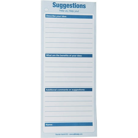 AdirOffice Suggestion Box Cards - 9 packs, 25 cards per pack (225 ...