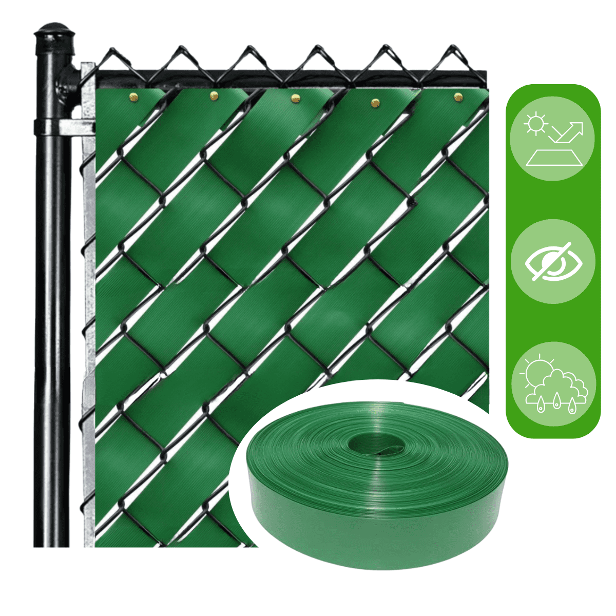 Cinta Rompevientos Plástica Para Malla Ciclónica Rollo 20 m2 Verde ...