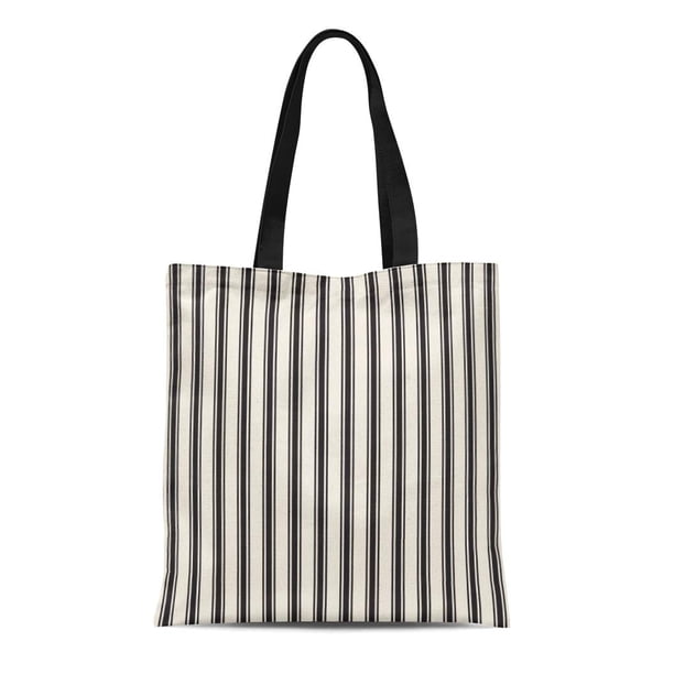 JSDART Canvas Tote Bag Traditionnel Classique Ticking Stripe Motif Noir ...