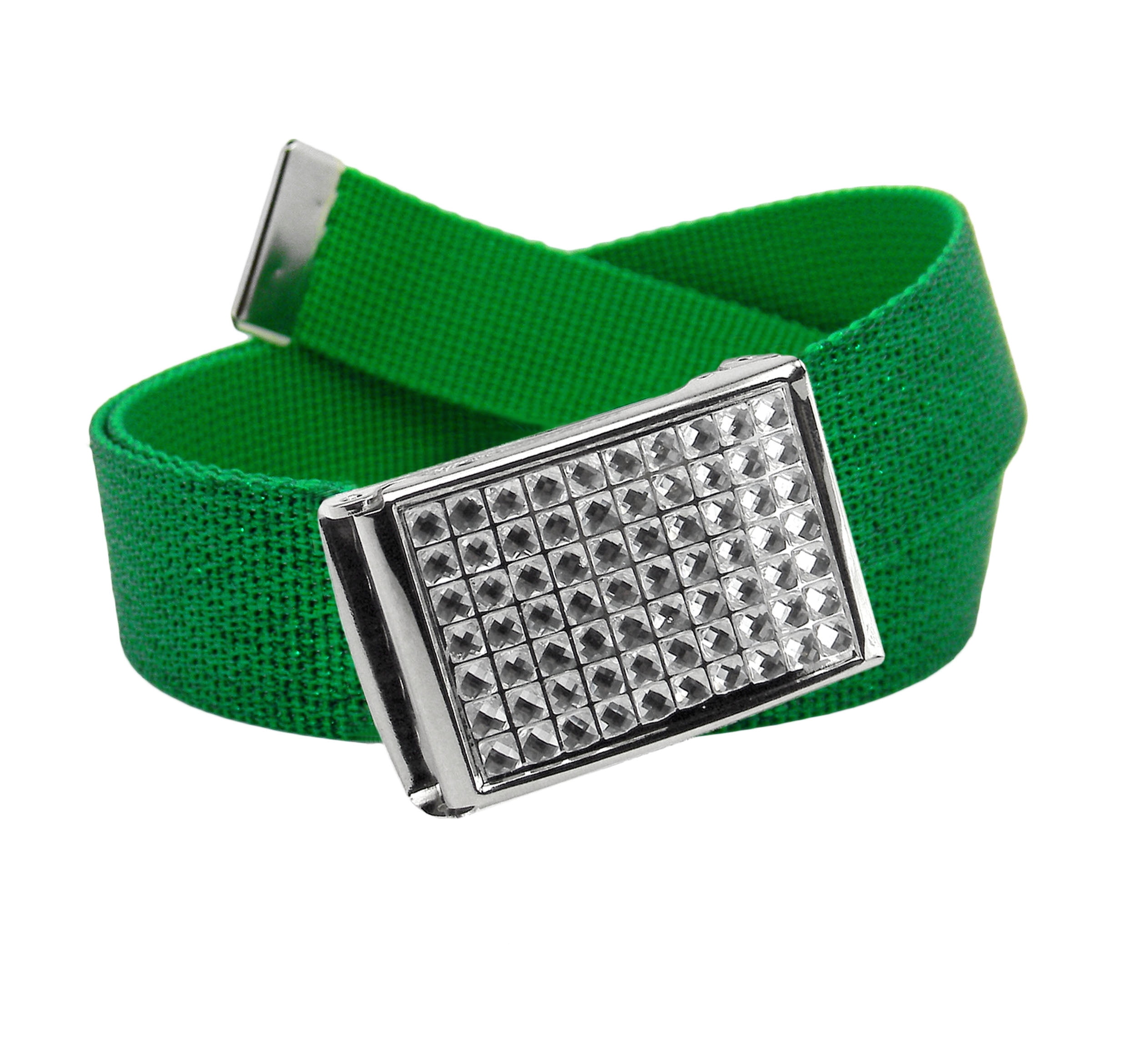 Girls Sparkly Crystal Flip Top Belt Buckle Belt Buckle with Canvas Web ...
