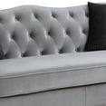 Glamorous Sofa With Crystal Button Tufting, Silver - Walmart.com