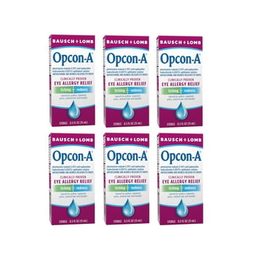 (2 pack) Opcon-A Eye Allergy Relief Drops for Itchy Red Eye Relief with ...