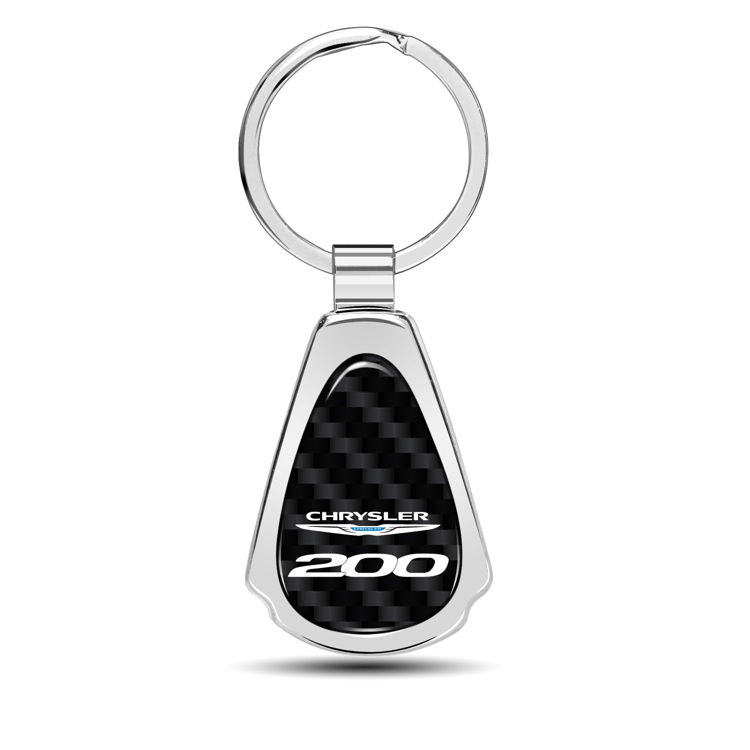 Chrysler 200 Real Black Carbon Fiber Chrome Metal Teardrop Key Chain ...