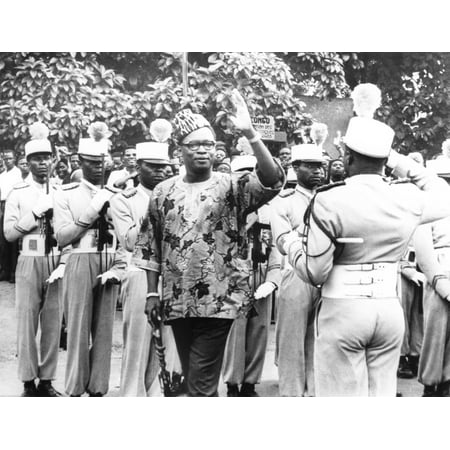 President Joseph Mobutu Of The Congo Before Addressing The Corps Of ...
