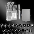 17pcs Kitchen Utensils Set with Sharp Stainless Steel Knives and ...