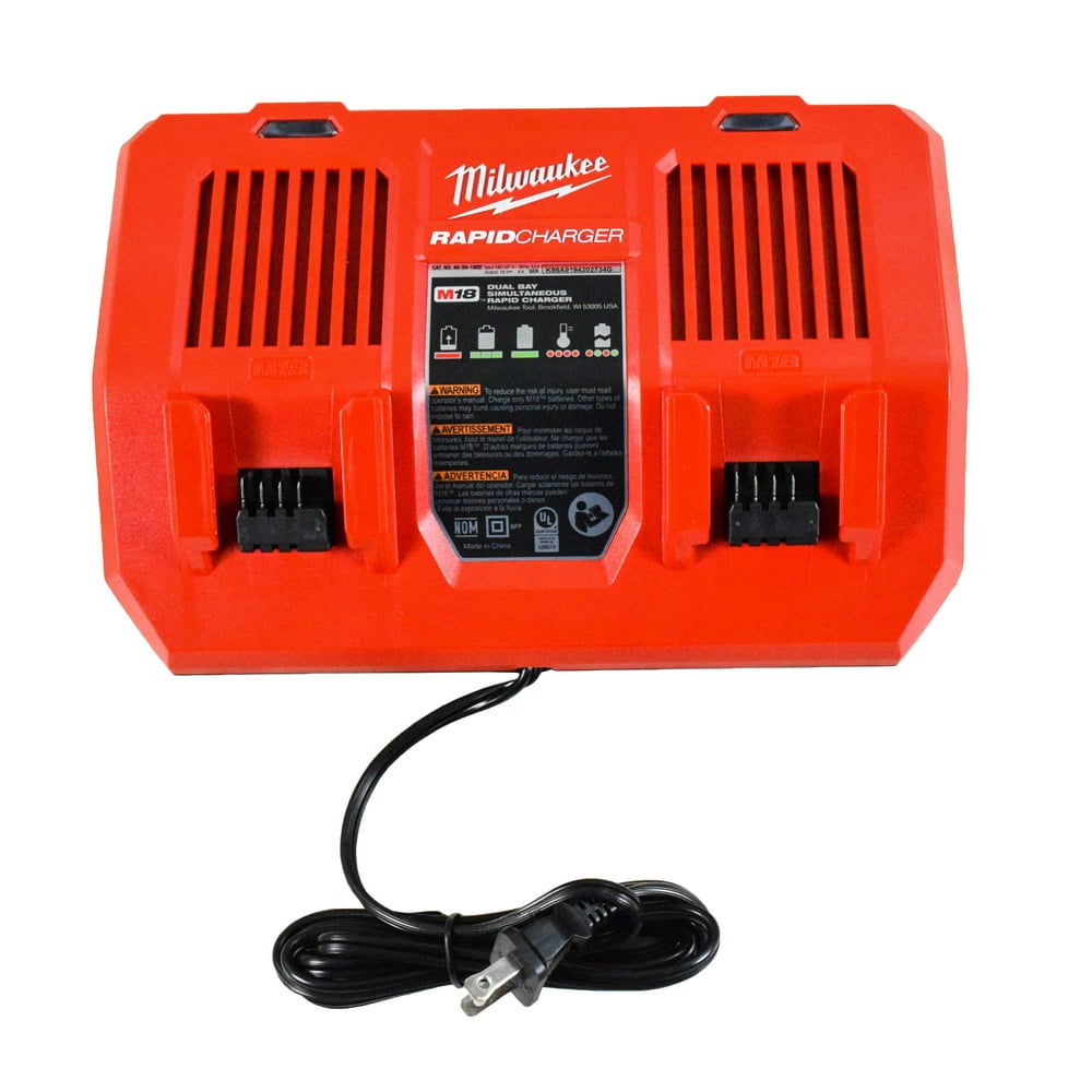 Milwaukee-48-59-1802 M18 Dual Bay Simultaneous Rapid Charger - Walmart ...