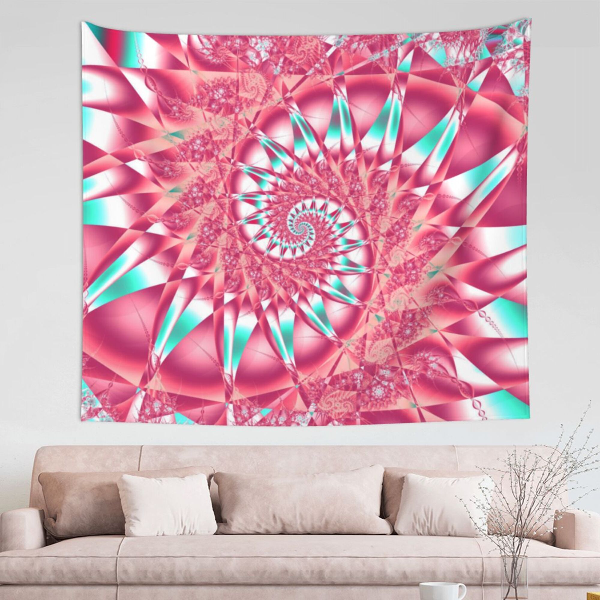 Pink Spiral Vortex Tapestry, Abstract Wall Decor Home Decor Bedroom ...