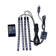 3x Mini Blue LED USB Car Interior Light Neon Atmosphere Ambient Lamp ...