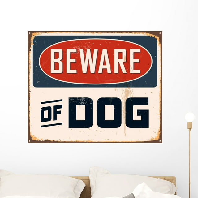Vintage Metal Sign Beware Wall Mural by Wallmonkeys Peel and Stick ...