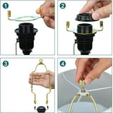 "Adjustable 8-10"" Brass Lamp Harp Kit with Light Base Holders, E14 E26 ...