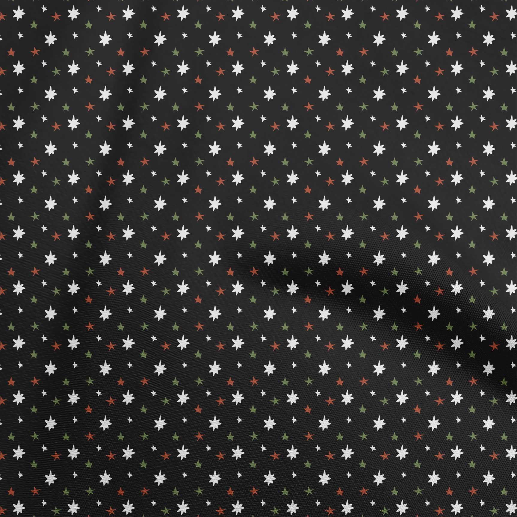 oneOone Velvet Black Fabric Stars Dress Material Fabric Print Fabric By ...