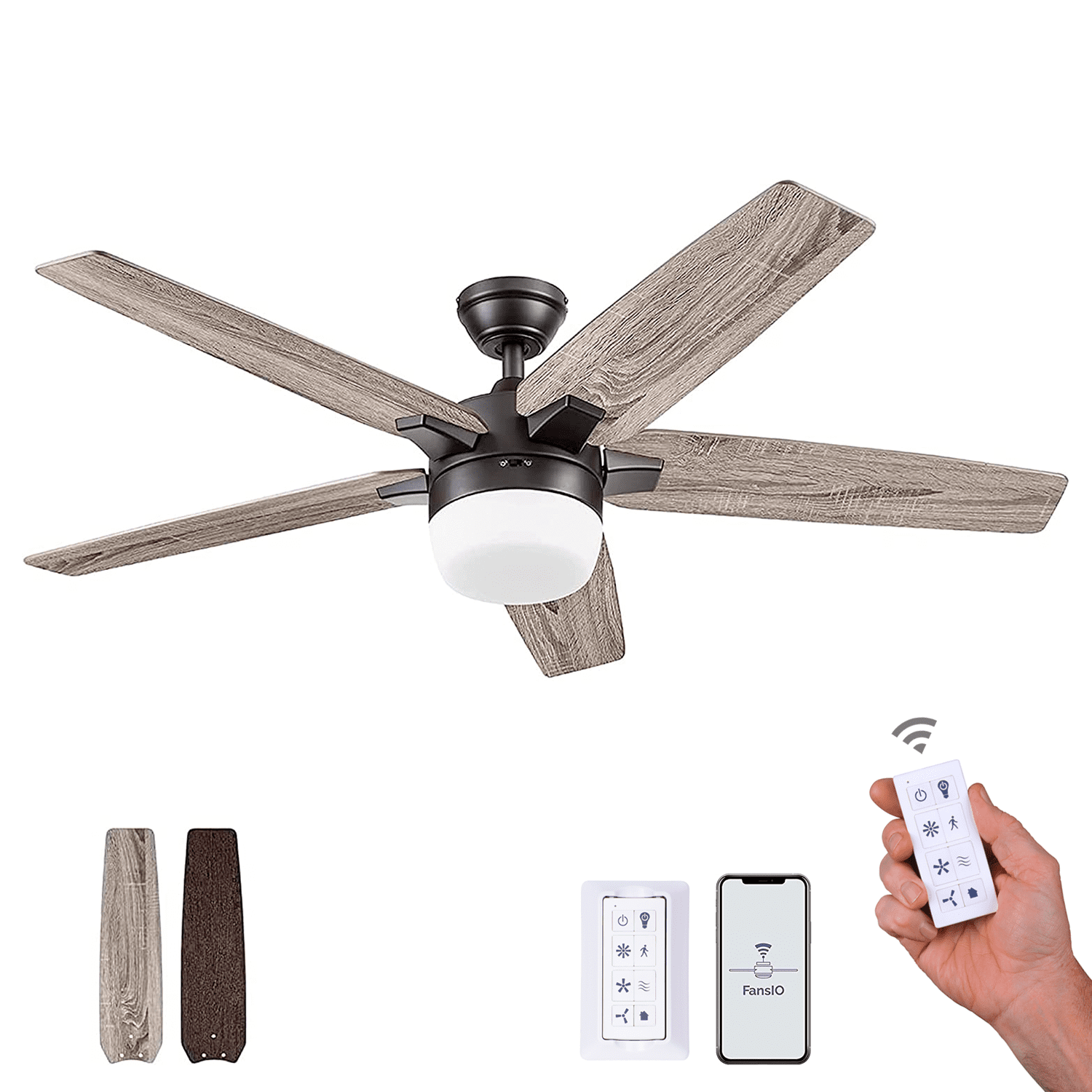 Prominence Home 52" Dorsey Bronze Smart Ceiling Fan with Light and ...