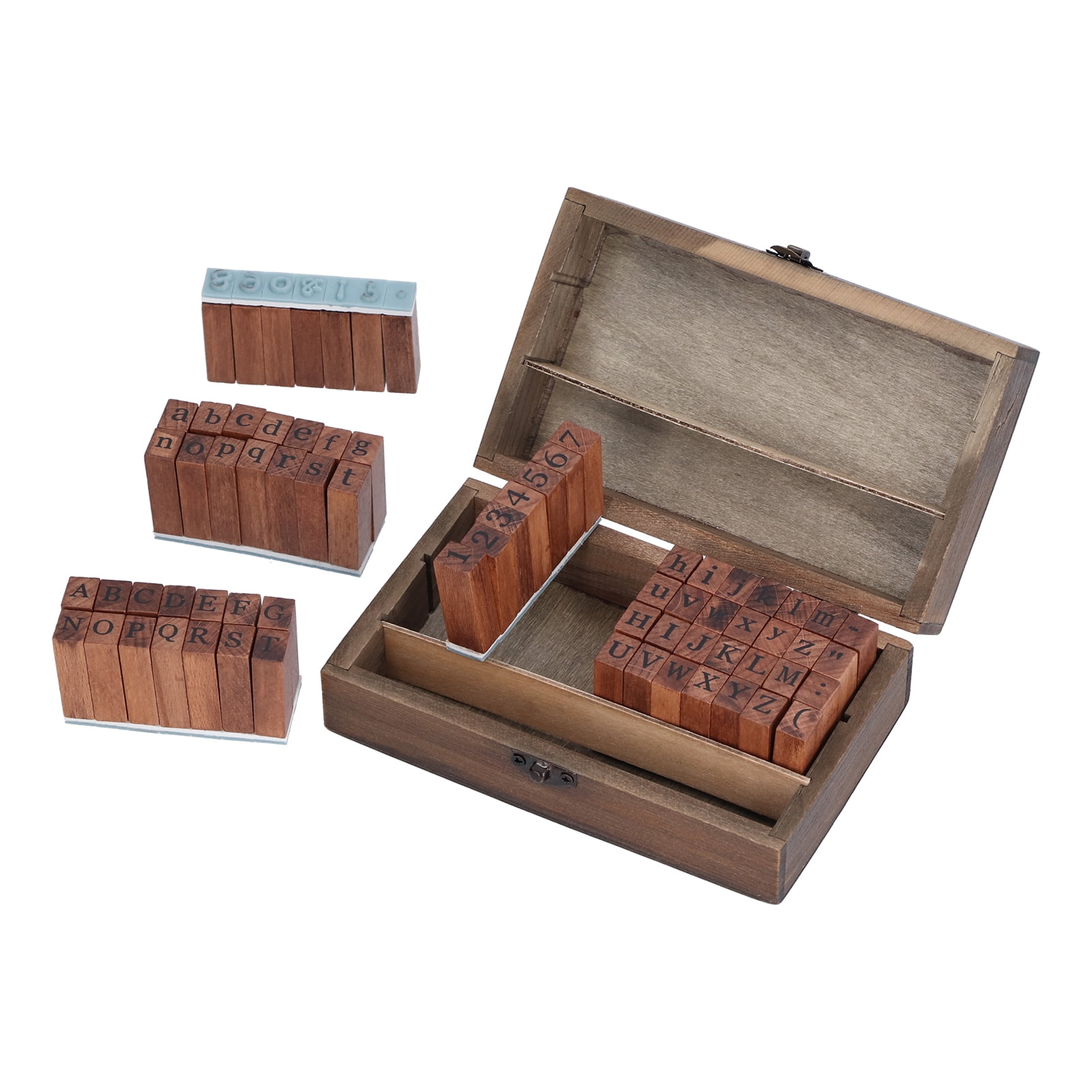 Sello de alfabeto, sello de goma de madera, juego de sellos con letras ...